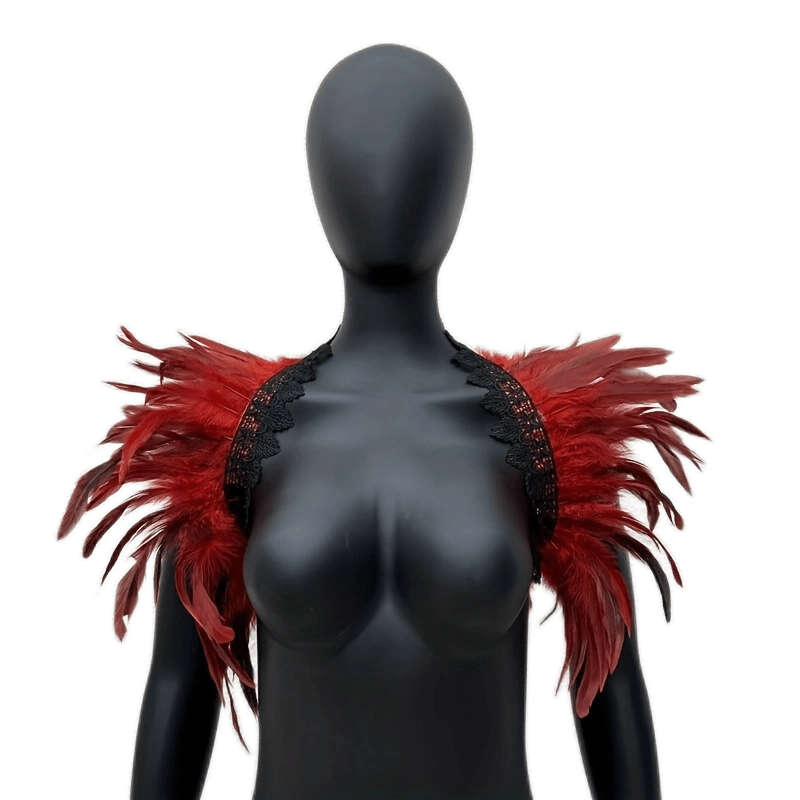 Gothic Faux Feather Cape Solid Color Vintage Shawl Shoulder - Temu United