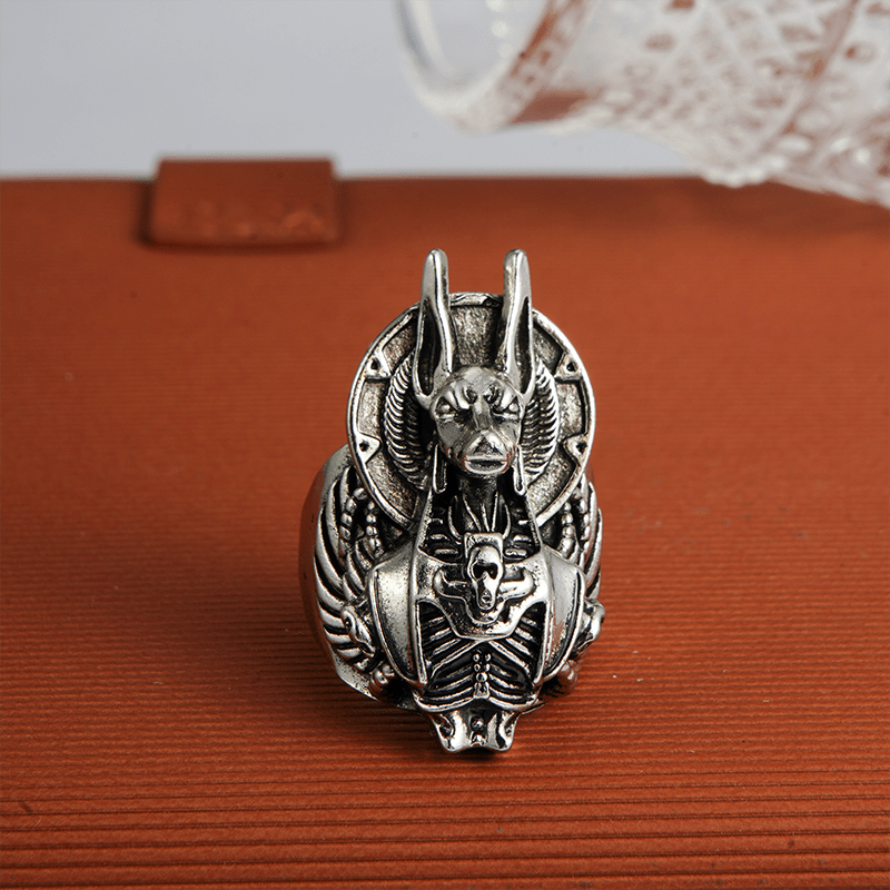 Men's Retro Finger Ring Ancient Egyptian Pharaoh Wolf Ring - Temu ...