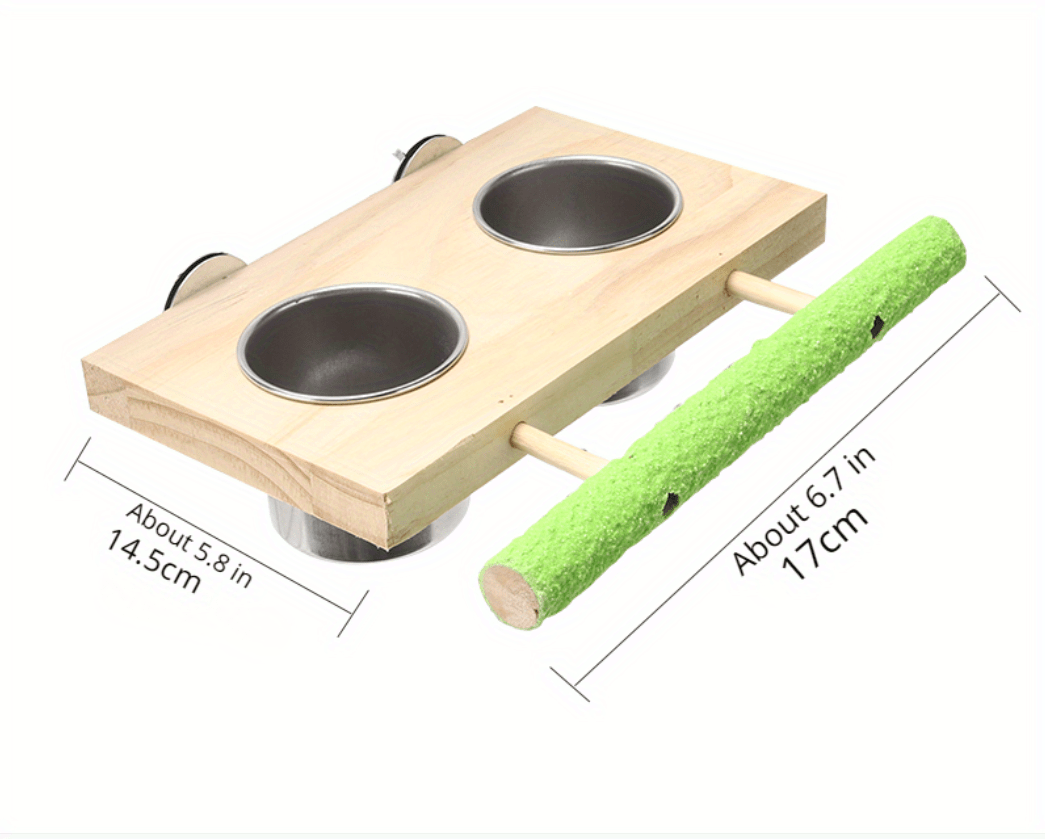 Stainless Steel Bird Feeder With Wooden Perch Stand Perfect - Temu