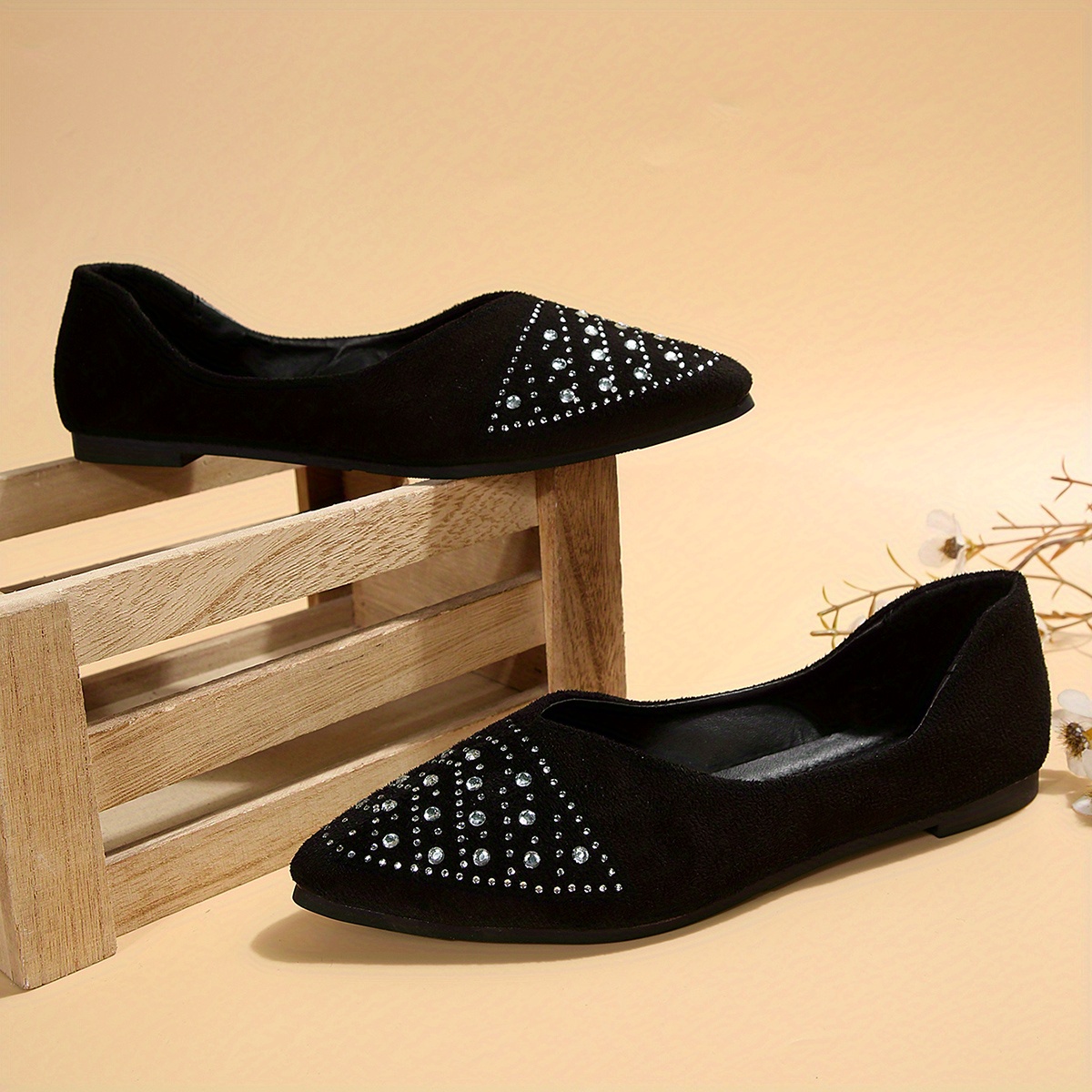 women's decor flat shoes elegant point toe work - Temu New Zealand