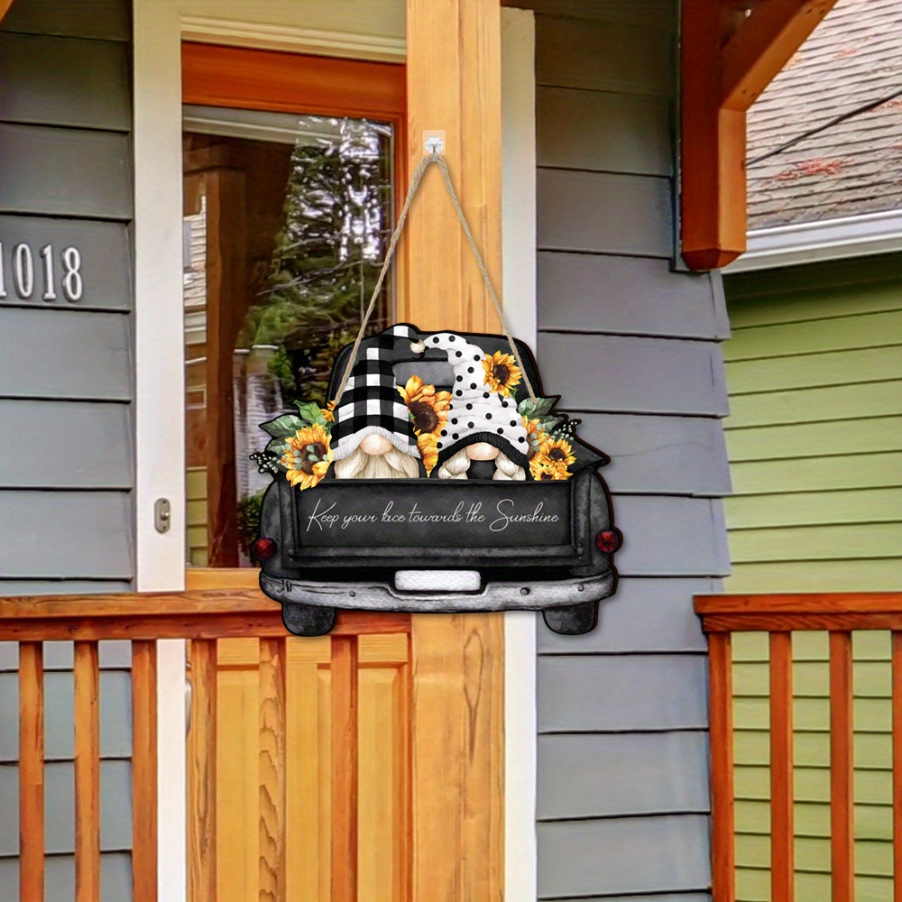 Decorative Hanging Plaque Country Style Car Dwarf Sunflower - Temu ...