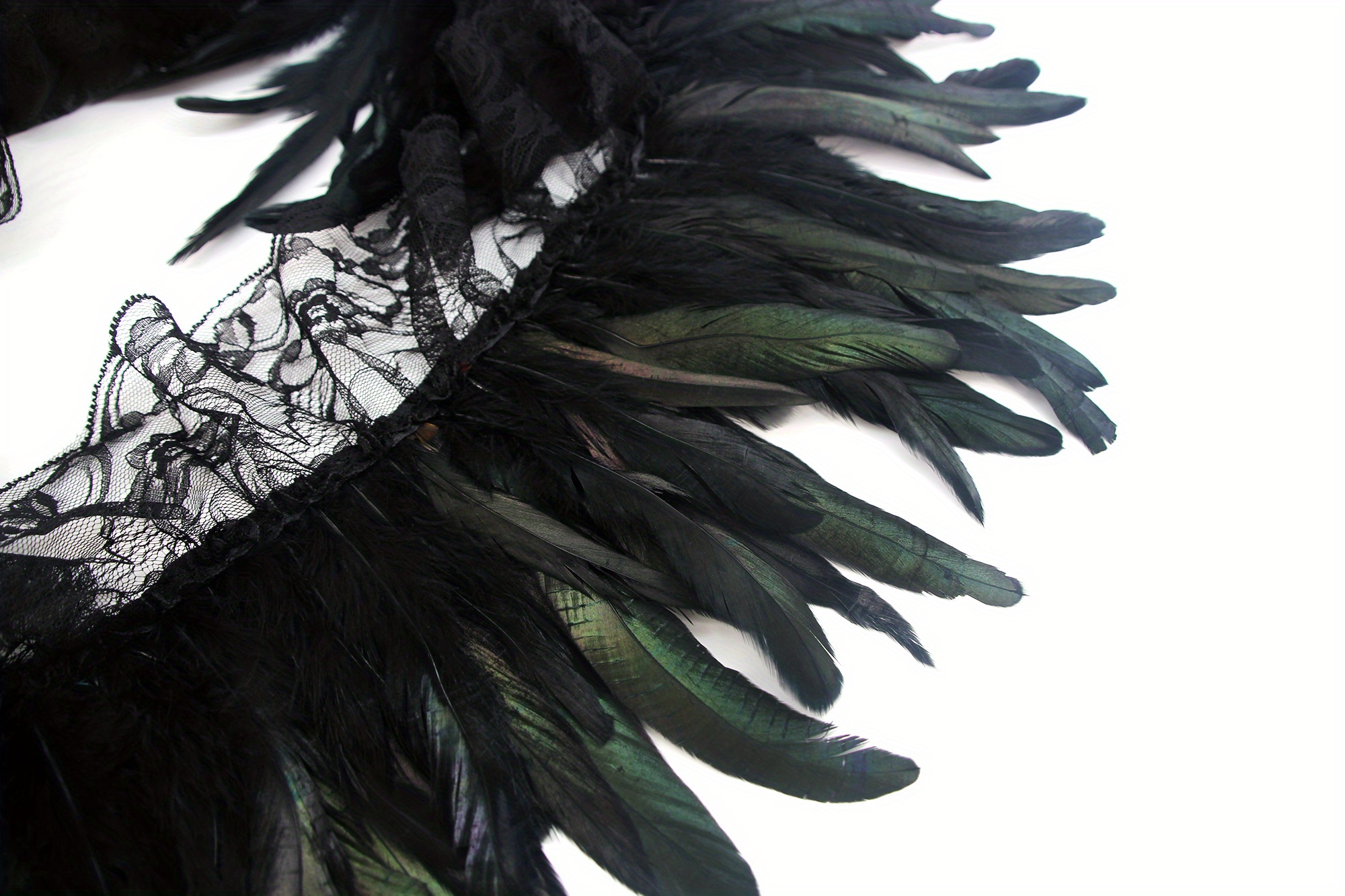 Gothic Dark Style Faux Feather Lace Accessories Sexy - Temu