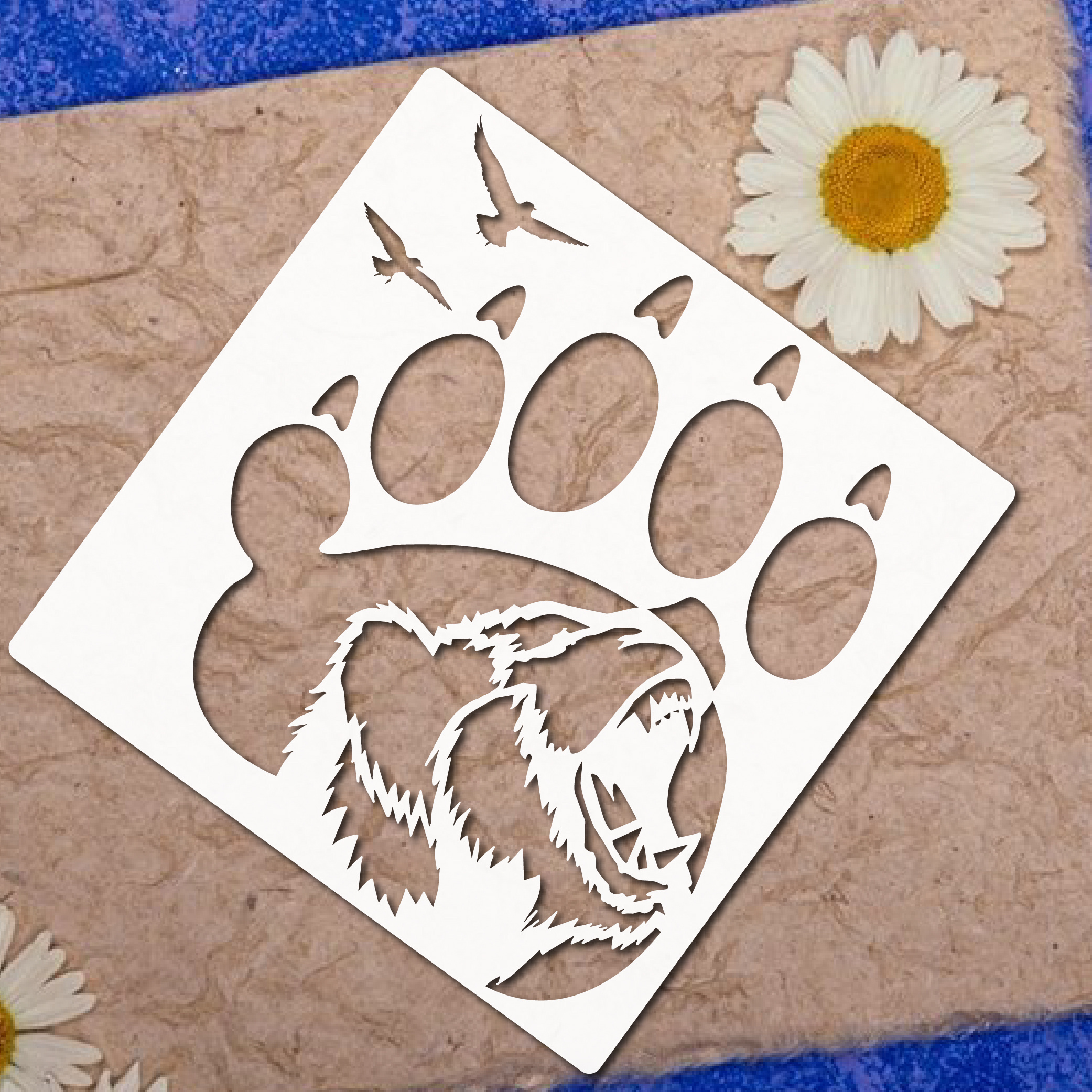 Bear Paw Print Stencil