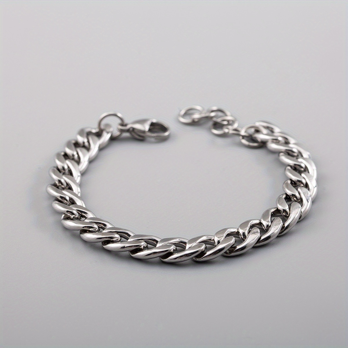 Hip Hop Fashion Simple Daily Titanium Steel Cuban Chain, Men And Women ...