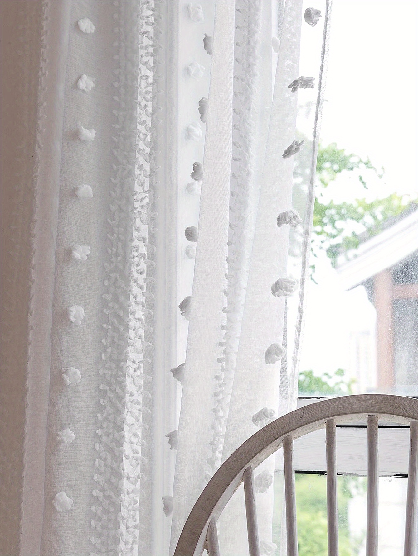 Sweet Pom Pom Curtain Living Room Bedroom Decor - Temu