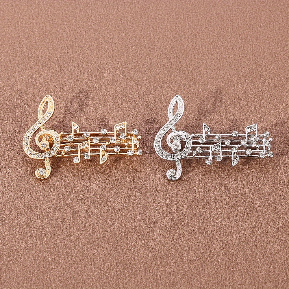 Musical Symbol Brooch Pin Inlaid Shiny Couple - Temu Canada