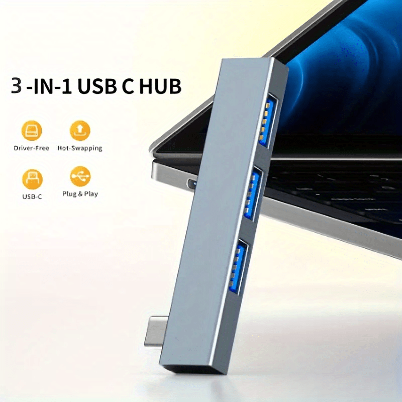Portable 1 Usb c Laptop Usb Type C Hub Multiport Adapter - Temu Australia