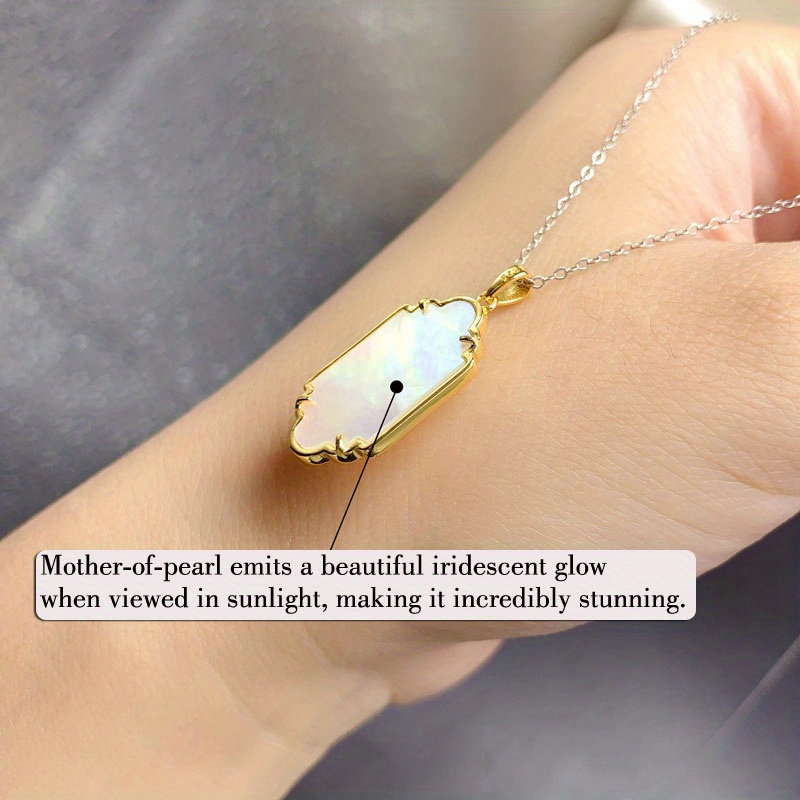 Natural Shell Decor Sterling Silver Pendant Size Golden - Temu New Zealand
