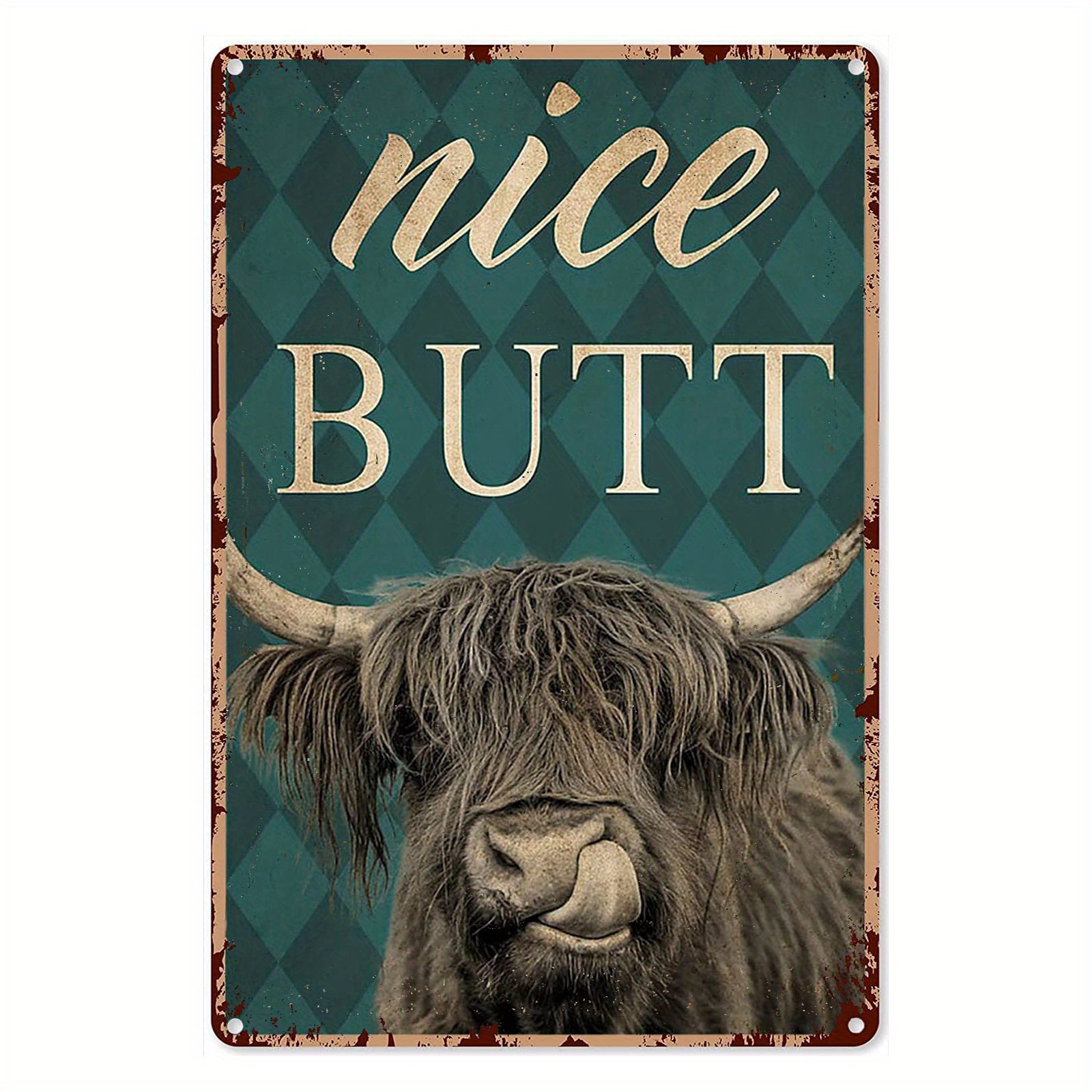 Metal Tin Sign Large Cow Wall Art Decor Retro Vintage - Temu