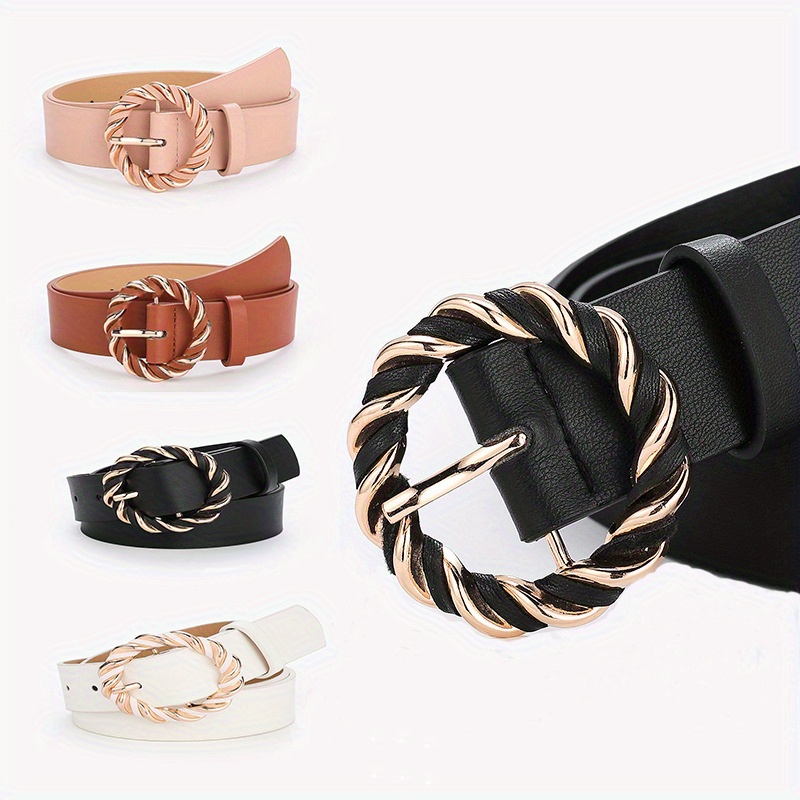 Belt Dress Suit Jeans Accessories Belt Buckle Pu Belt Simple - Temu