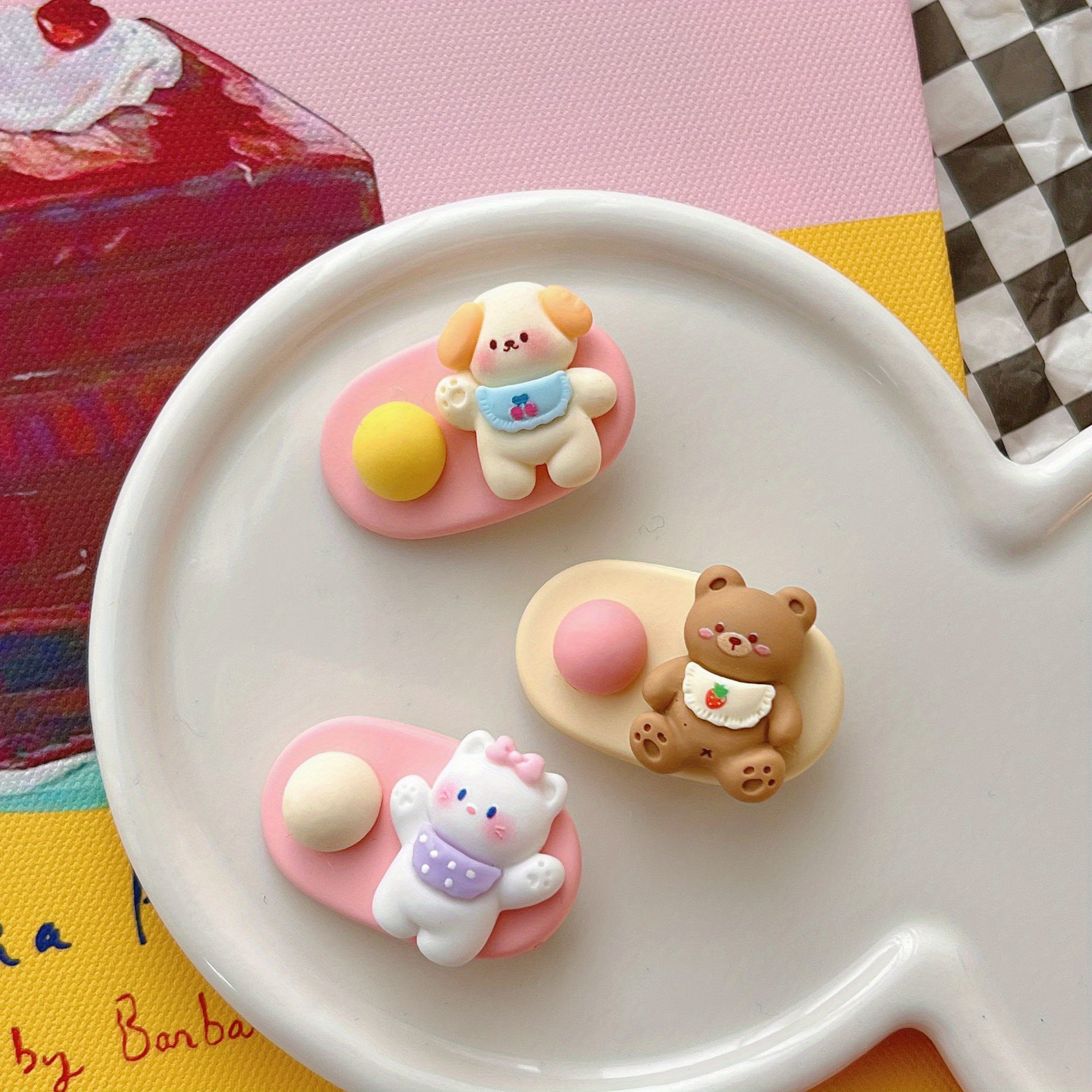 Cute Bib Cartoon Hair Clips Sweet Girl Oval Duckbill Clip - Temu ...