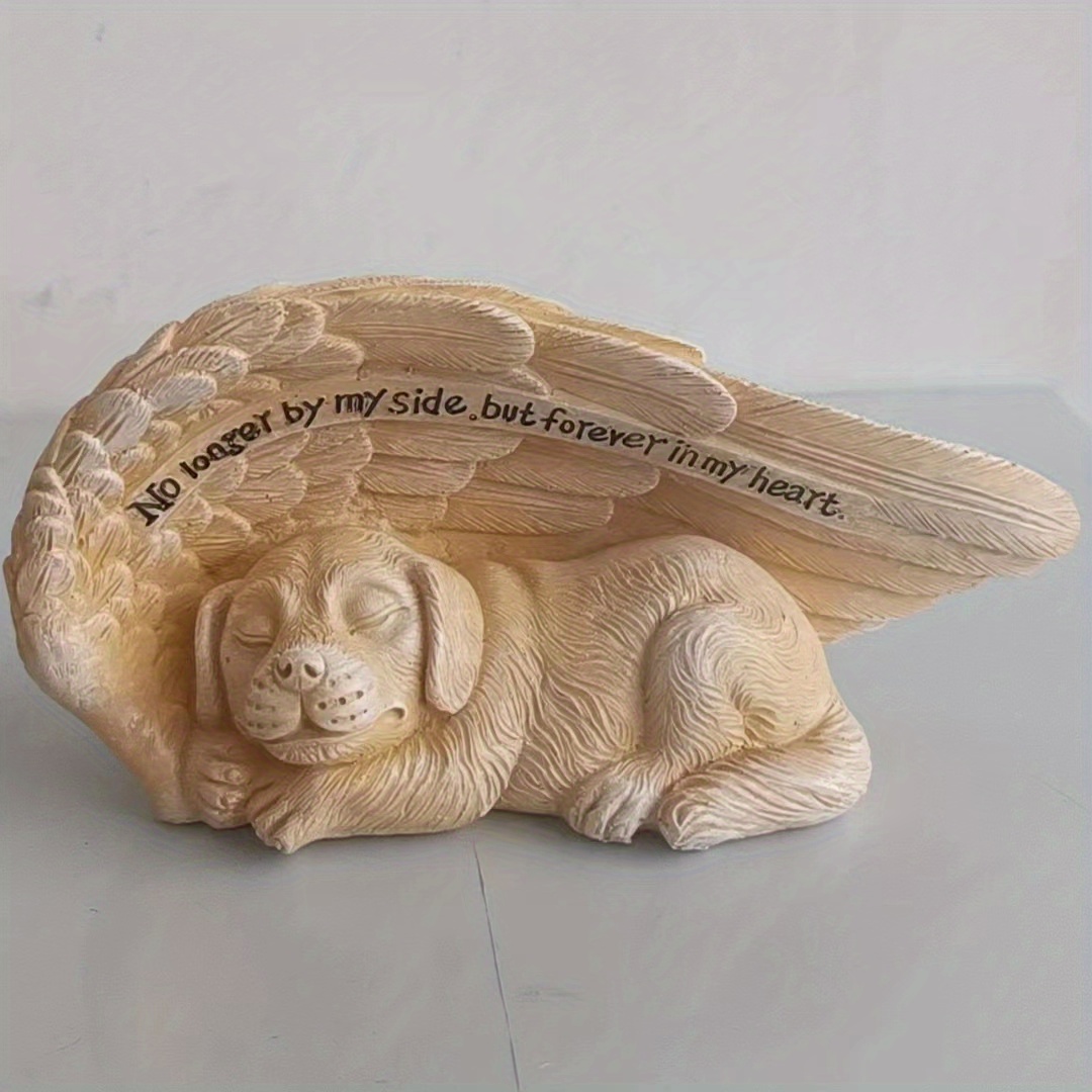 Creative Cartoon Angel Dog Resin Statue Resin Pet Ornament - Temu Australia