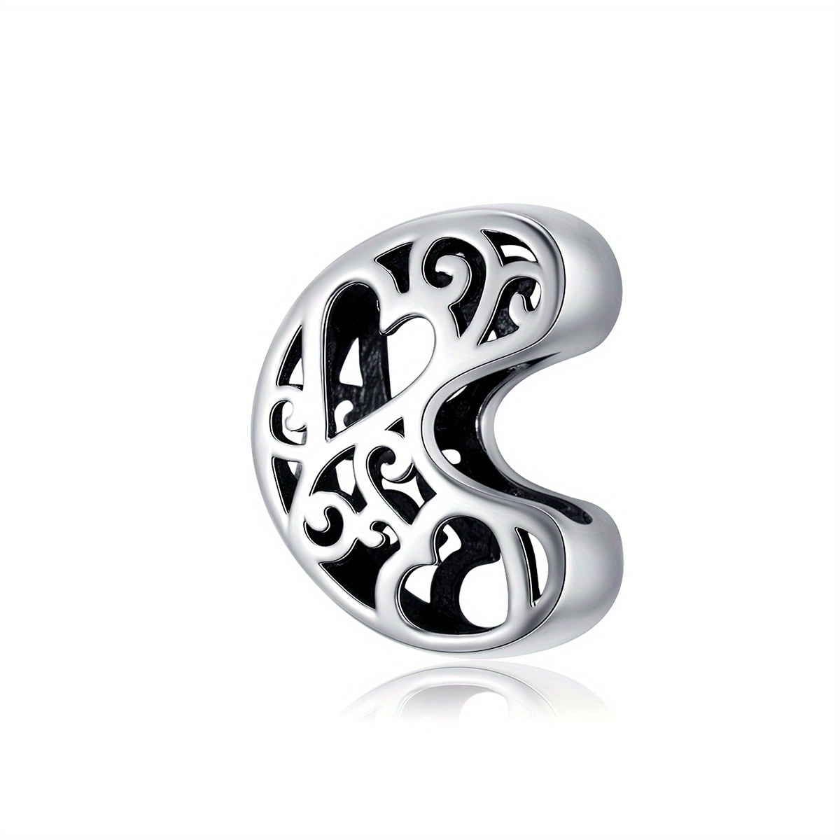 Hollow Art Font 26 English Letters Design Bead 925 Silver - Temu United ...