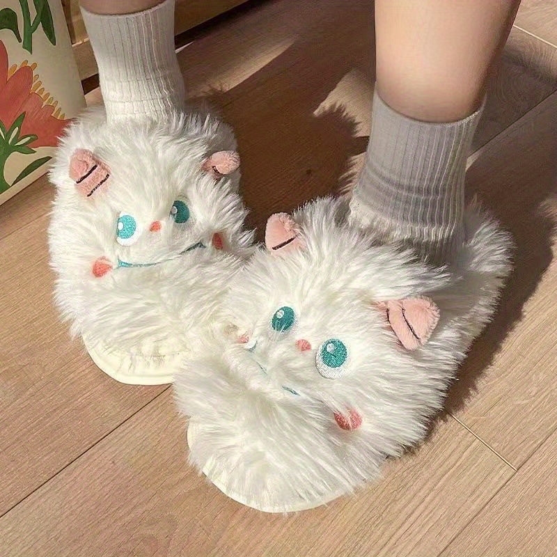 monster slippers plush cute funny slipper cartoon monster shoes indoor home shoes white winter ...