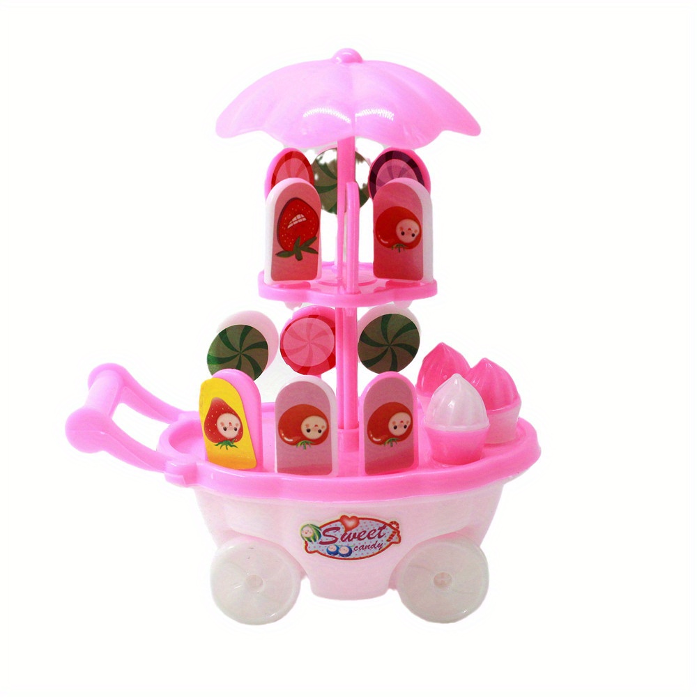 Children's Simulated Ice Cream Candy Trolley Cart Toys With Wheel ...
