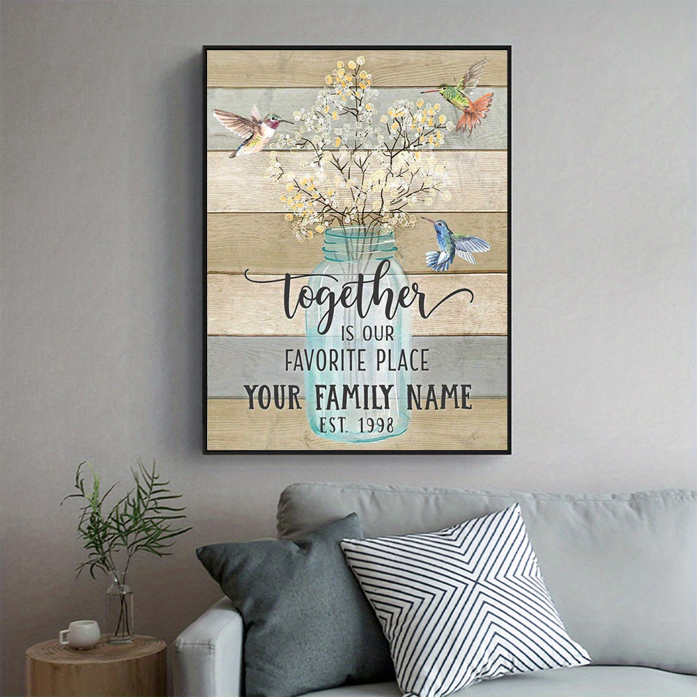 Together Favorite Family Name Cotton Wall Art - Temu United Kingdom