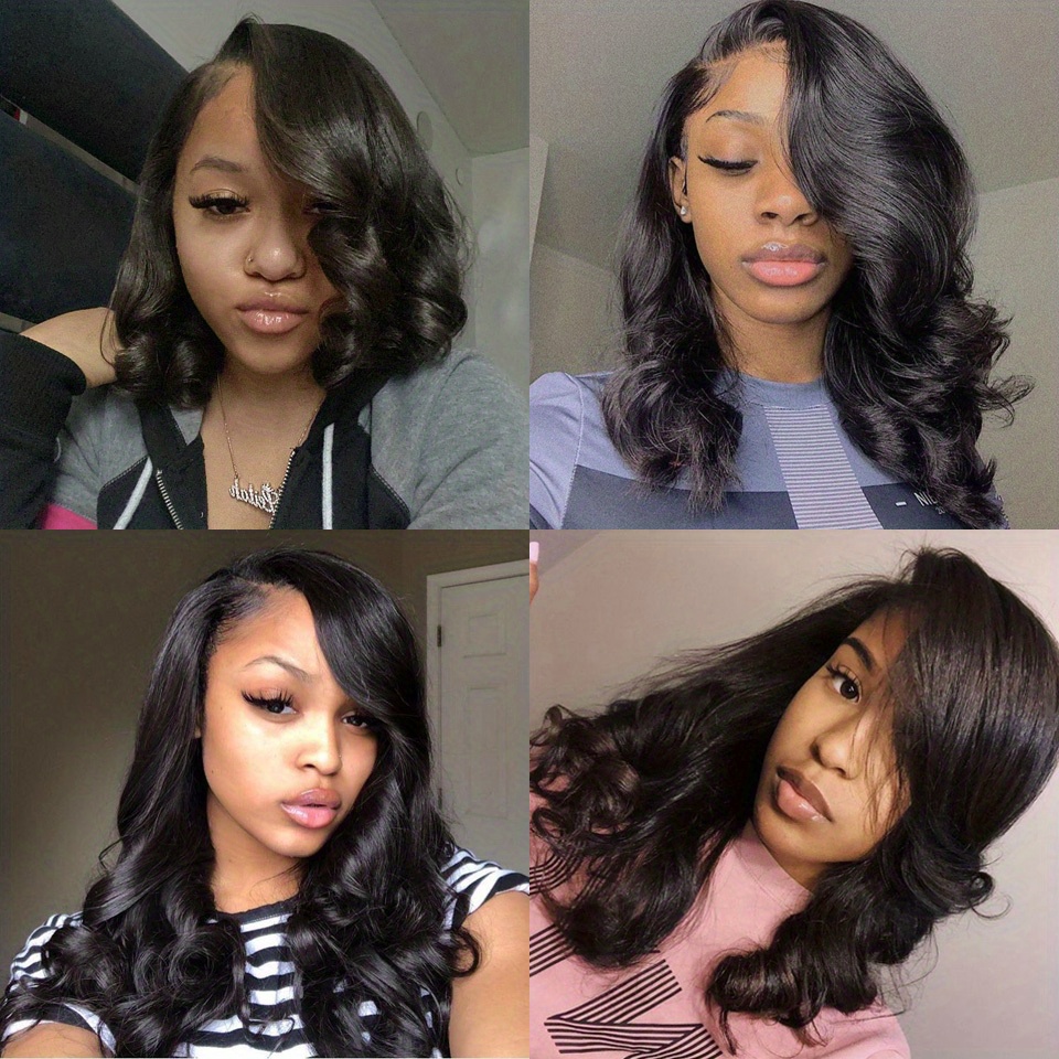 Loose Wave Short Bob Wigs 4x4 Transparent Lace Closure Wigs - Temu