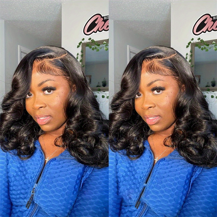 Loose Wave Short Bob Wigs 4x4 Transparent Lace Closure Wigs - Temu