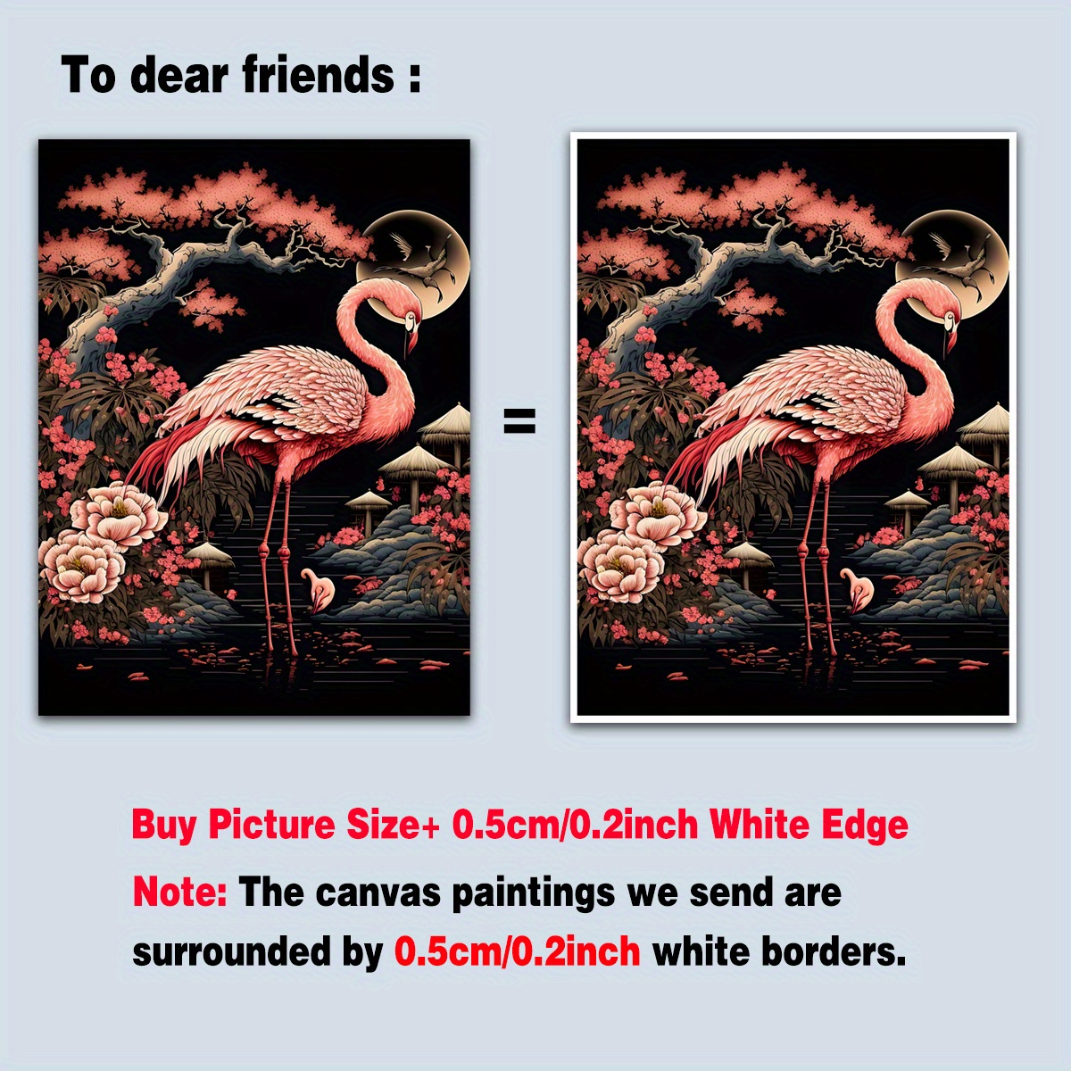 Japanese Style Flamingo Wall Painting Posters Prints Canvas - Temu