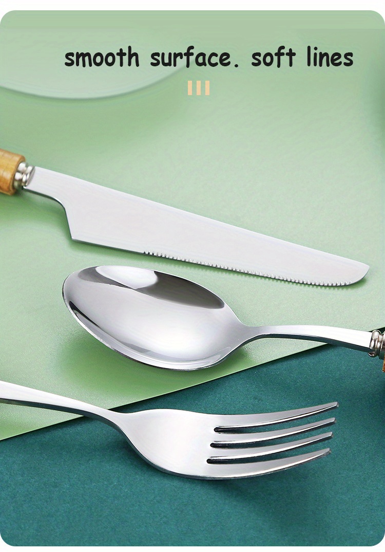 1pc 竹製食器 オリジナルの自然な竹製 高級カトラリー フォークスプーンナイフ ホーム - Temu Japan