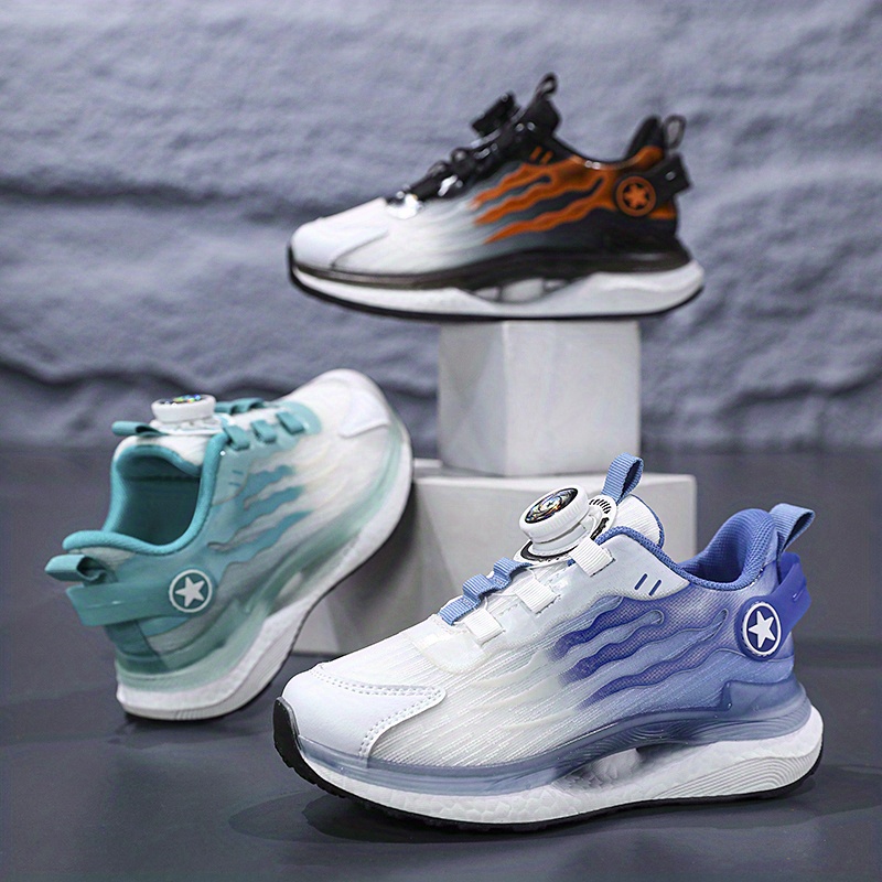 Boys Girls Trendy Gradient Breathable Mesh Striped Walking - Temu Ireland