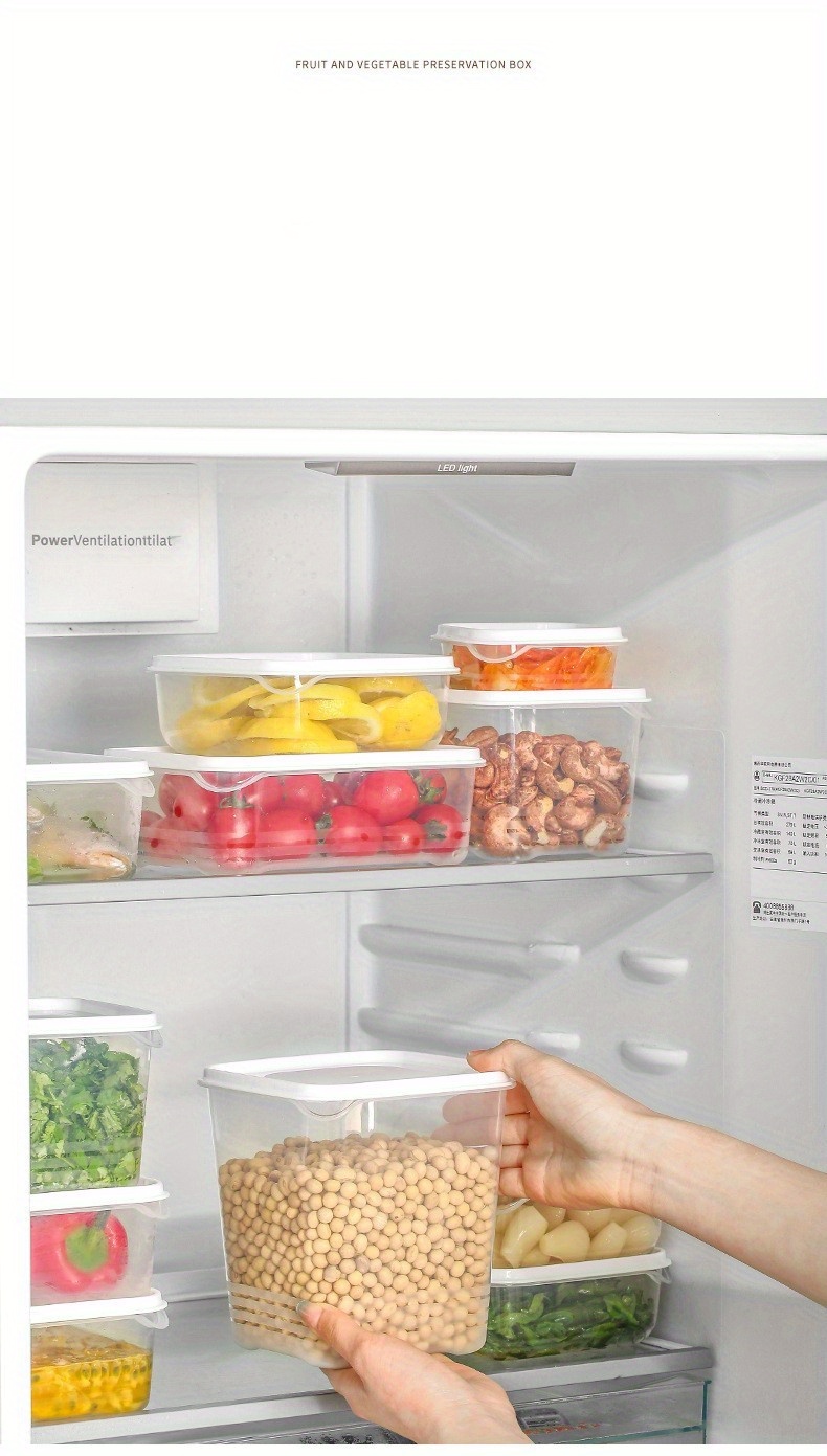 Refrigerator Storage Box Lid Transparent Stackable Produce - Temu Australia