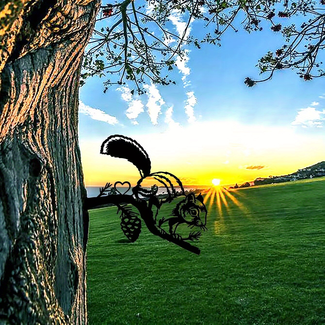 Iron Silhouette Tree Trunk Stake Fence - Temu Ireland