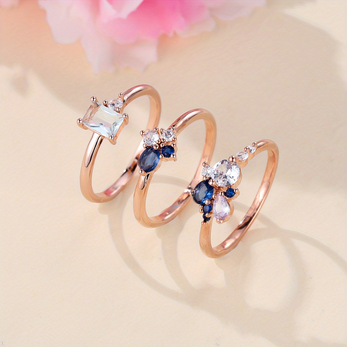 Exquisite Stacking Rings 18k Plated Inlaid Dainty Zircon - Temu Norway