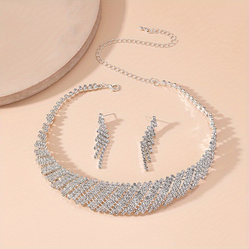 earrings plus necklace set silver plated - {region_name}