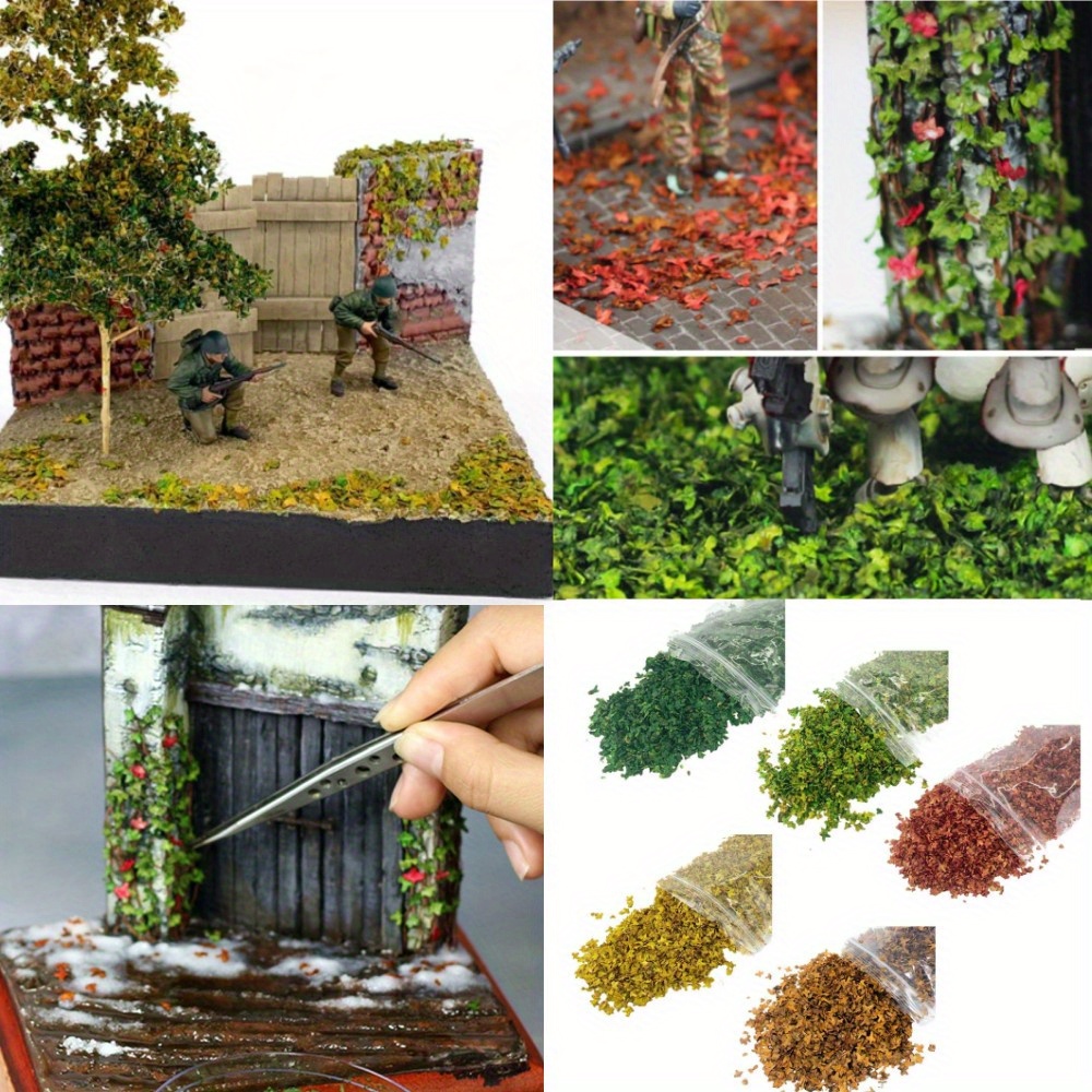 Micro Landscape Leaves Sand Table Grass Accessories - Temu