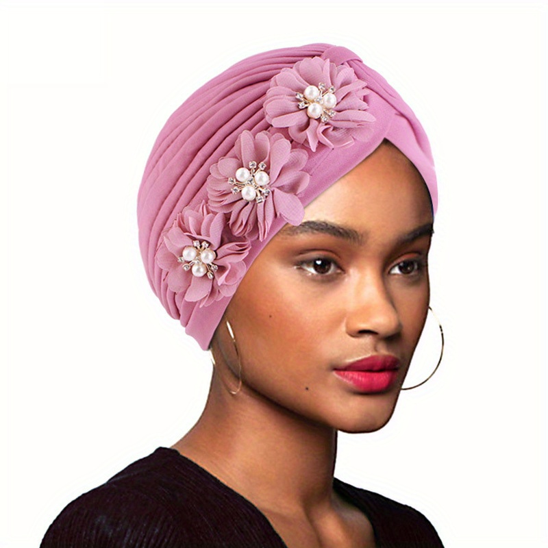 flowers wrinkle headscarf hat with fashionable muslim womens hoodie hat ...