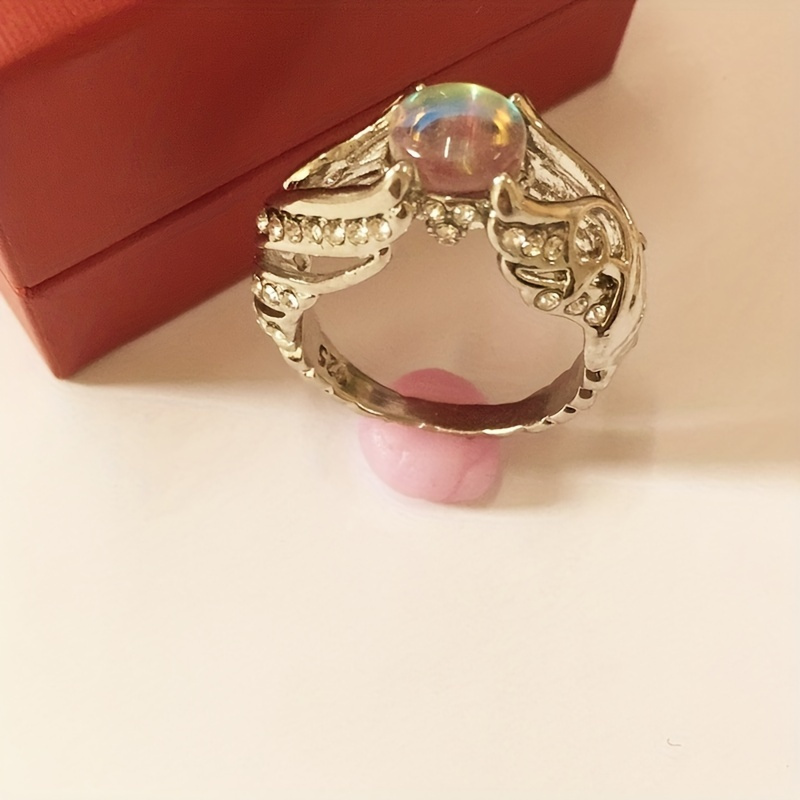 Fashion Wide Ring Inlaid Trendy Angel - Temu