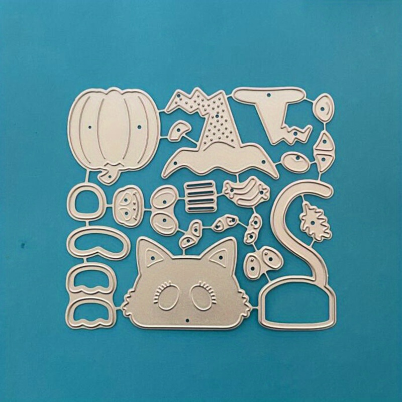 Metal Cutting Dies Halloween Cat Hat - Temu