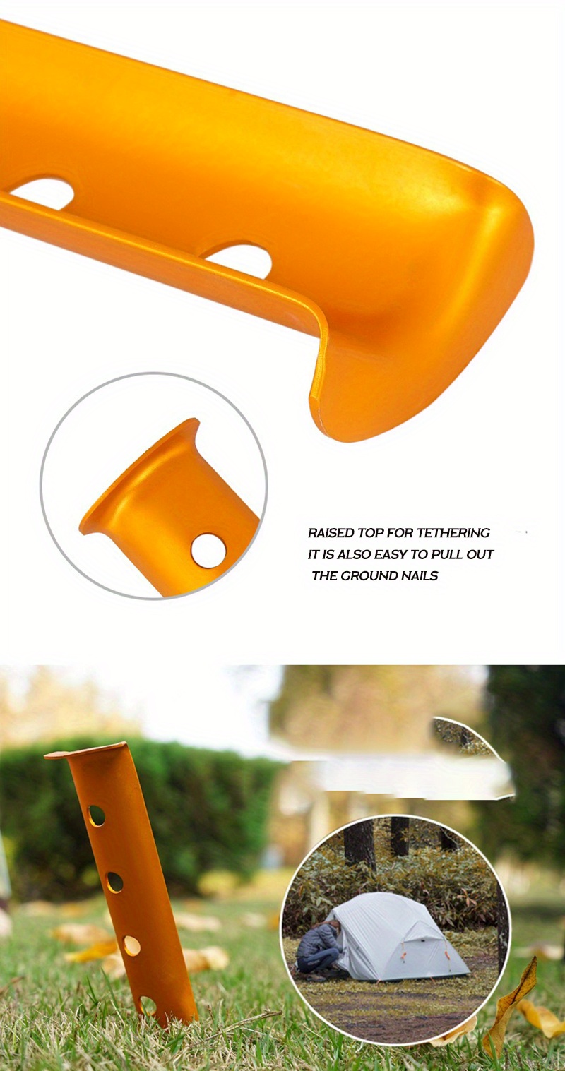 8pcs Camping Beach Nail U Shape Aluminum Alloy Pegs Beach Sand Ground ...