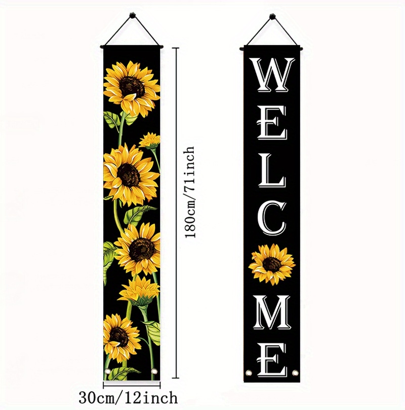 Sunflower Hanging Banners Spring Welcome Porch Banners - Temu