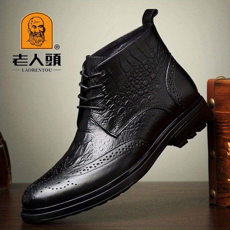 Mens Stylish Scale Print High Top Lace Up Boots With Assorted Colors ...