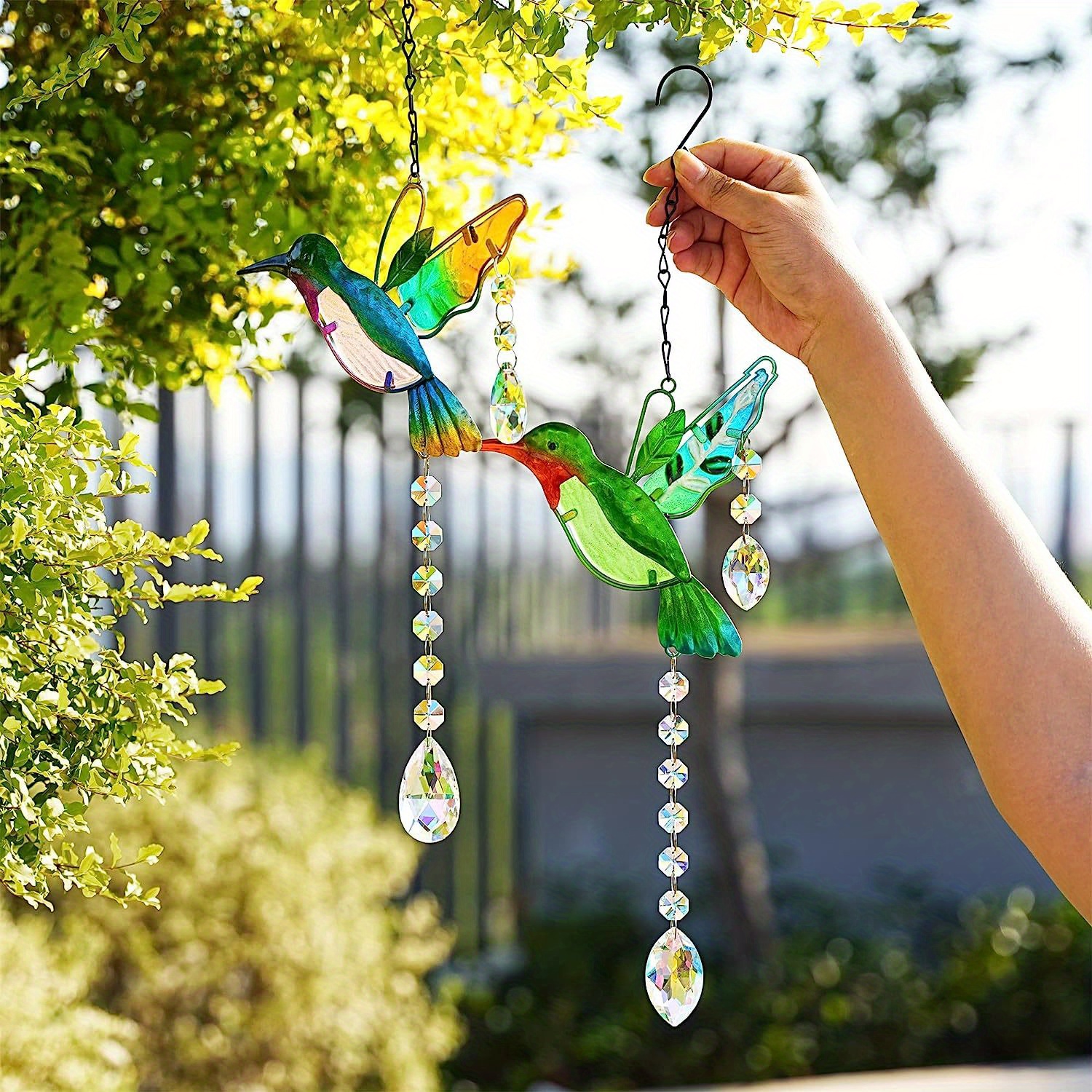 hummingbird suncatchers stained glass window hanging - Temu New Zealand