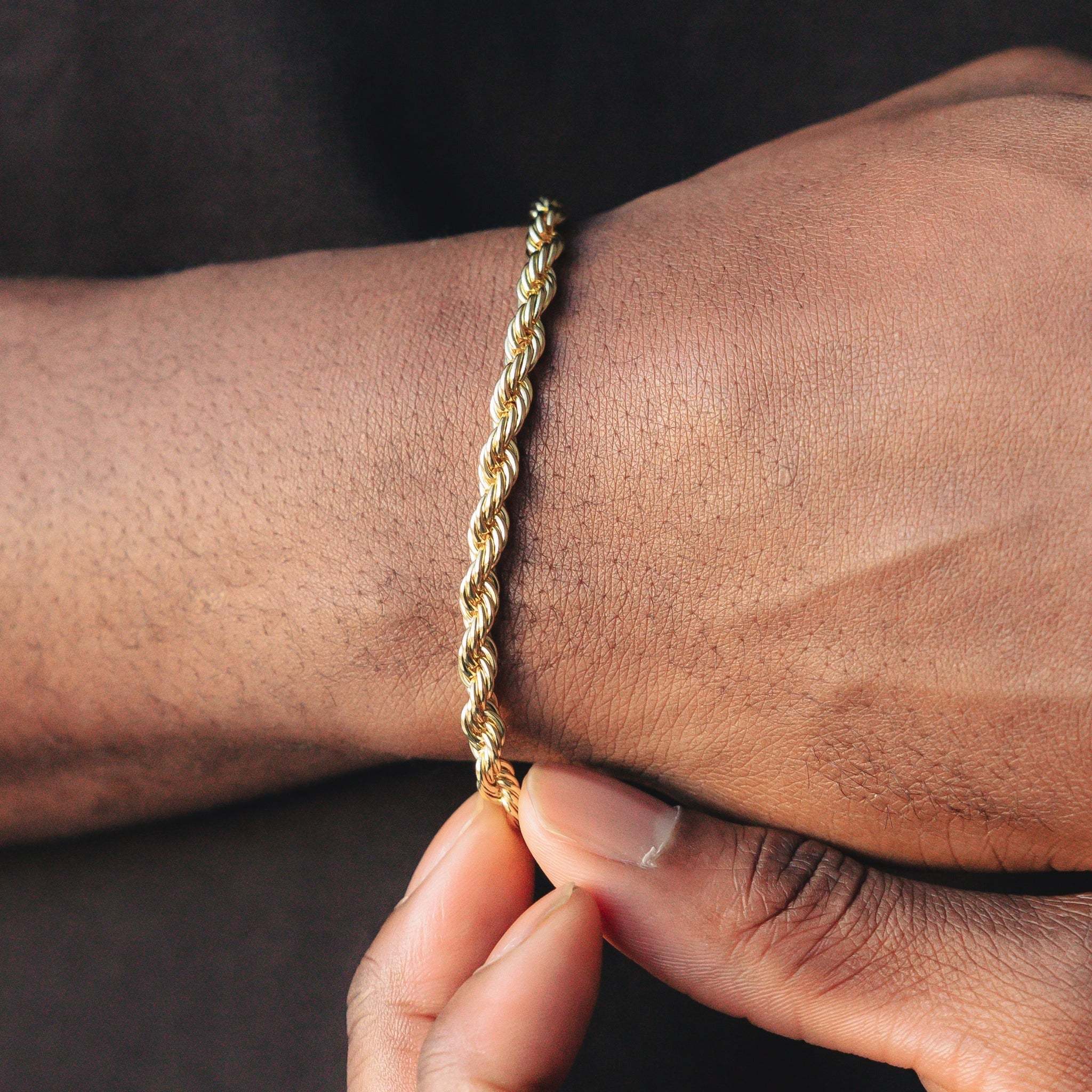 trendy men stainless steel rope chain bracelet hip hop - {region_name}