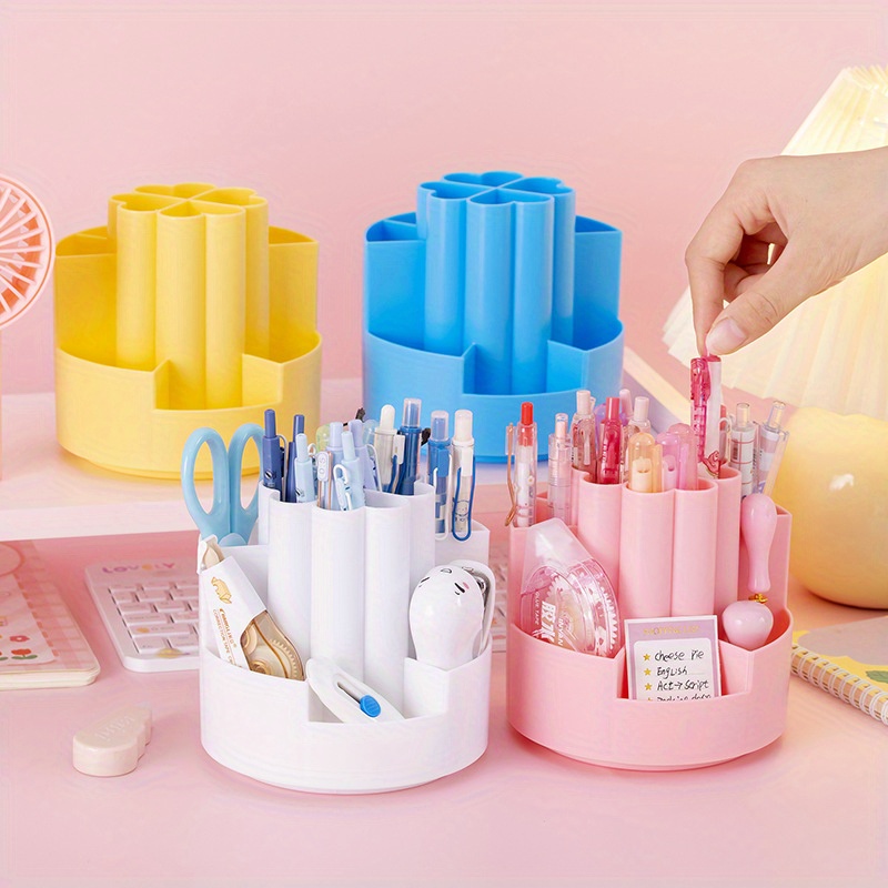 Simple 360-degree Rotating Four-leaf Clover Pen Holder Multi-functional ...