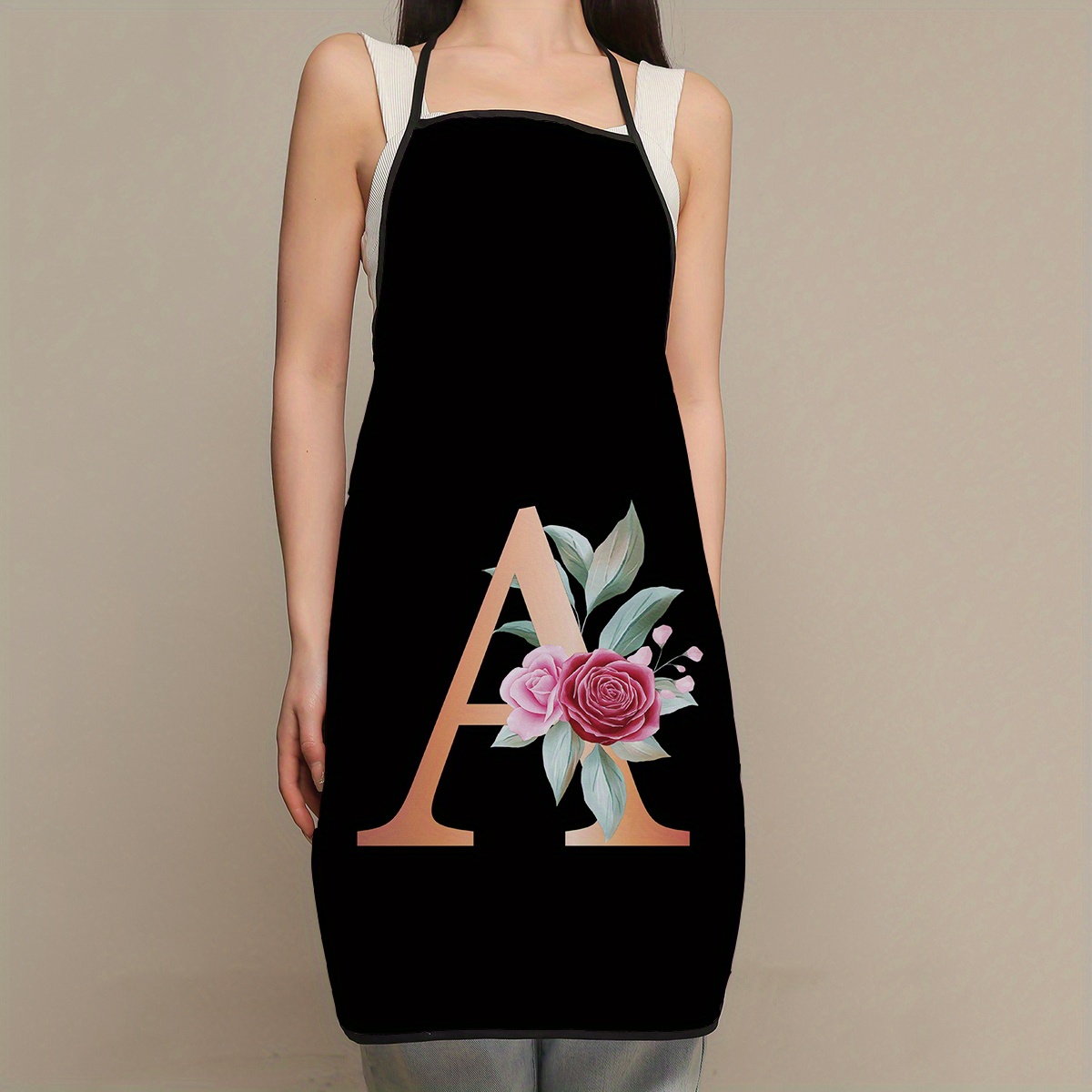 Flower Letter Printed Polyester Apron Women Waterproof - Temu United