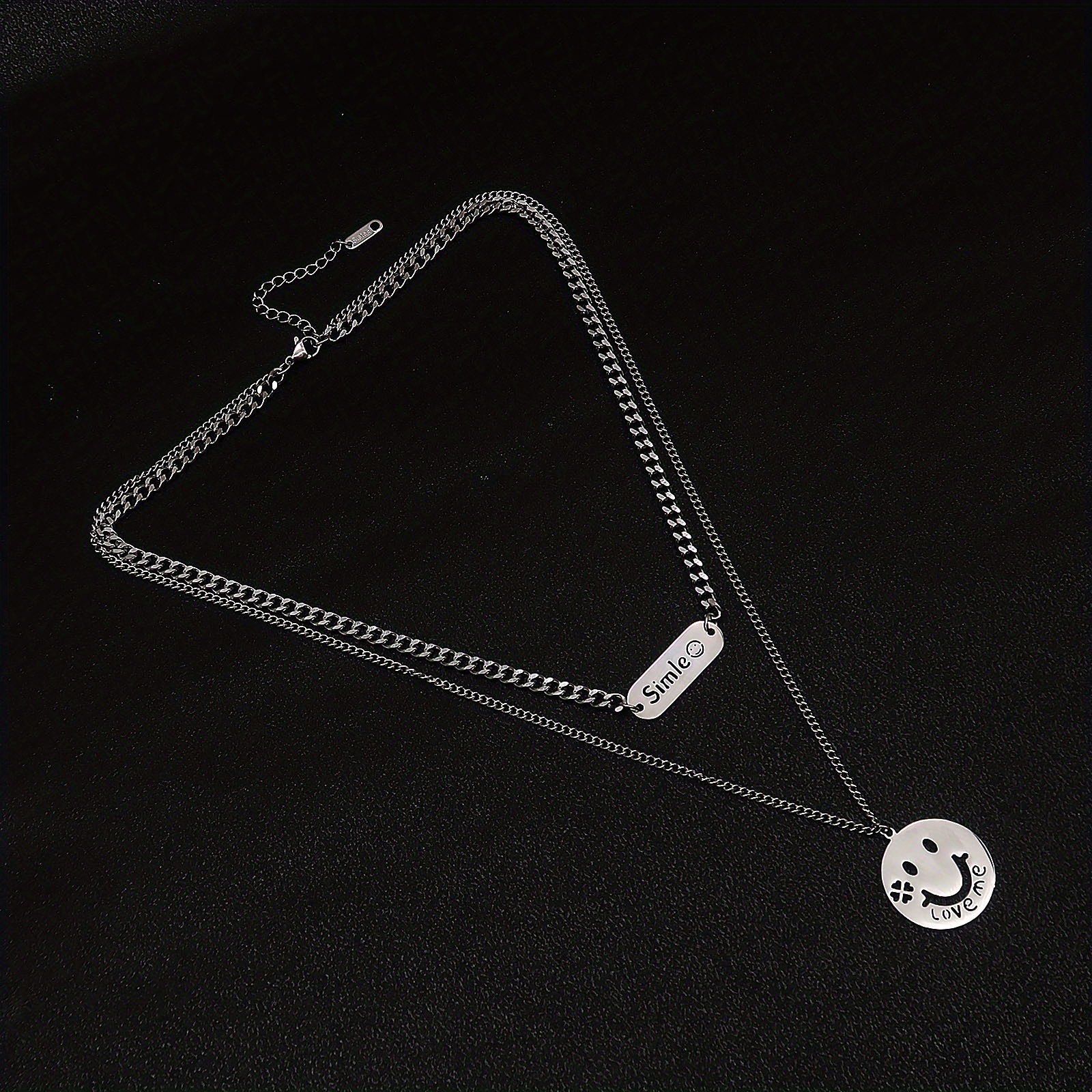 Cute Smiling Face Necklace Men Hip Hop Fashion Cool Titanium - Temu New ...