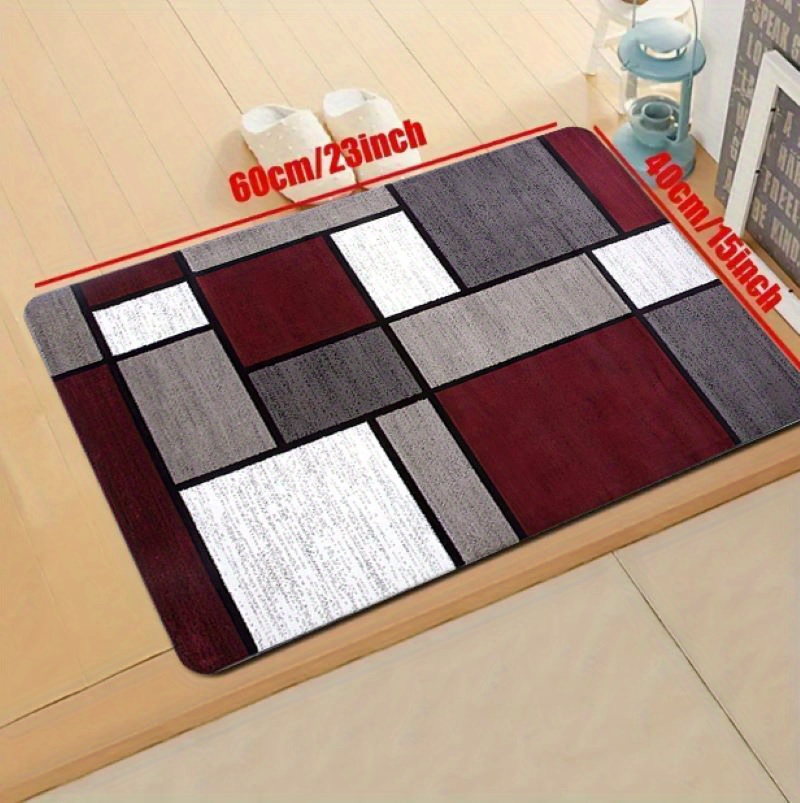 Grey White Red Plaid Style Living Room Carpet Geometric - Temu Canada