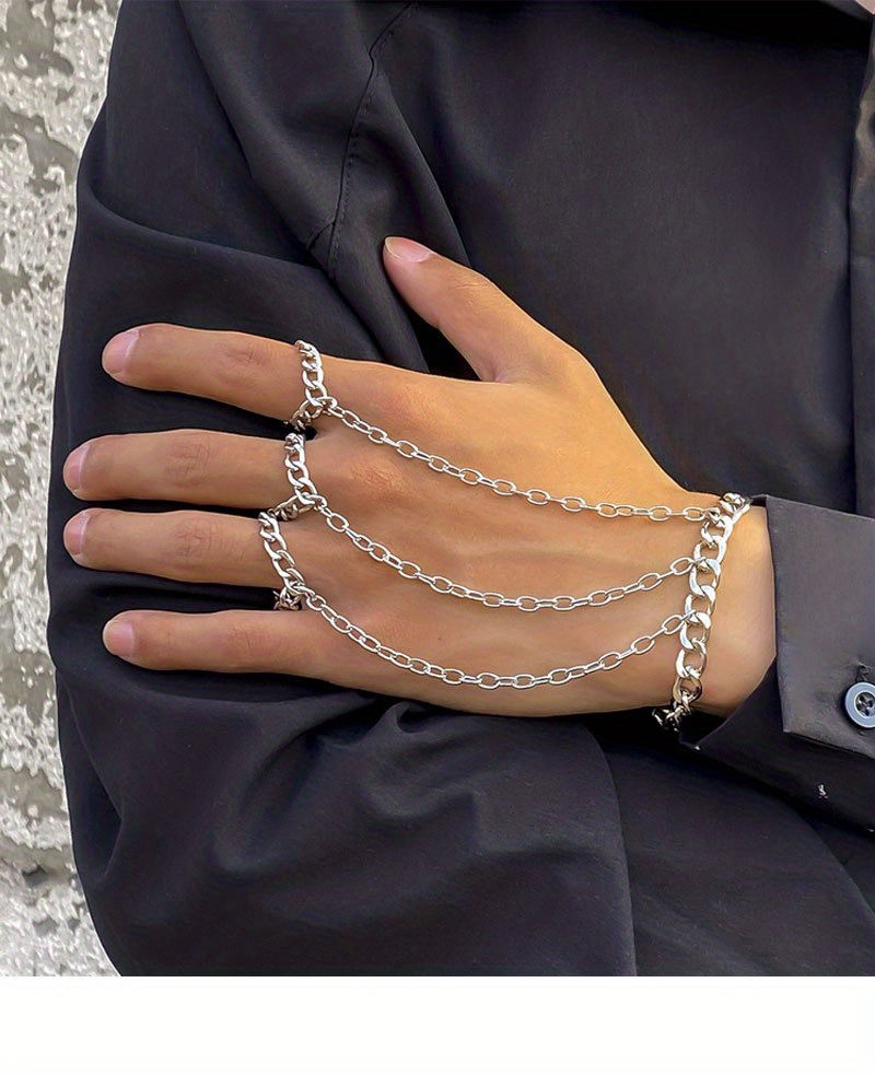 Trendy Creative Chain Mittens Bracelet Hip Hop Casual - Temu Australia