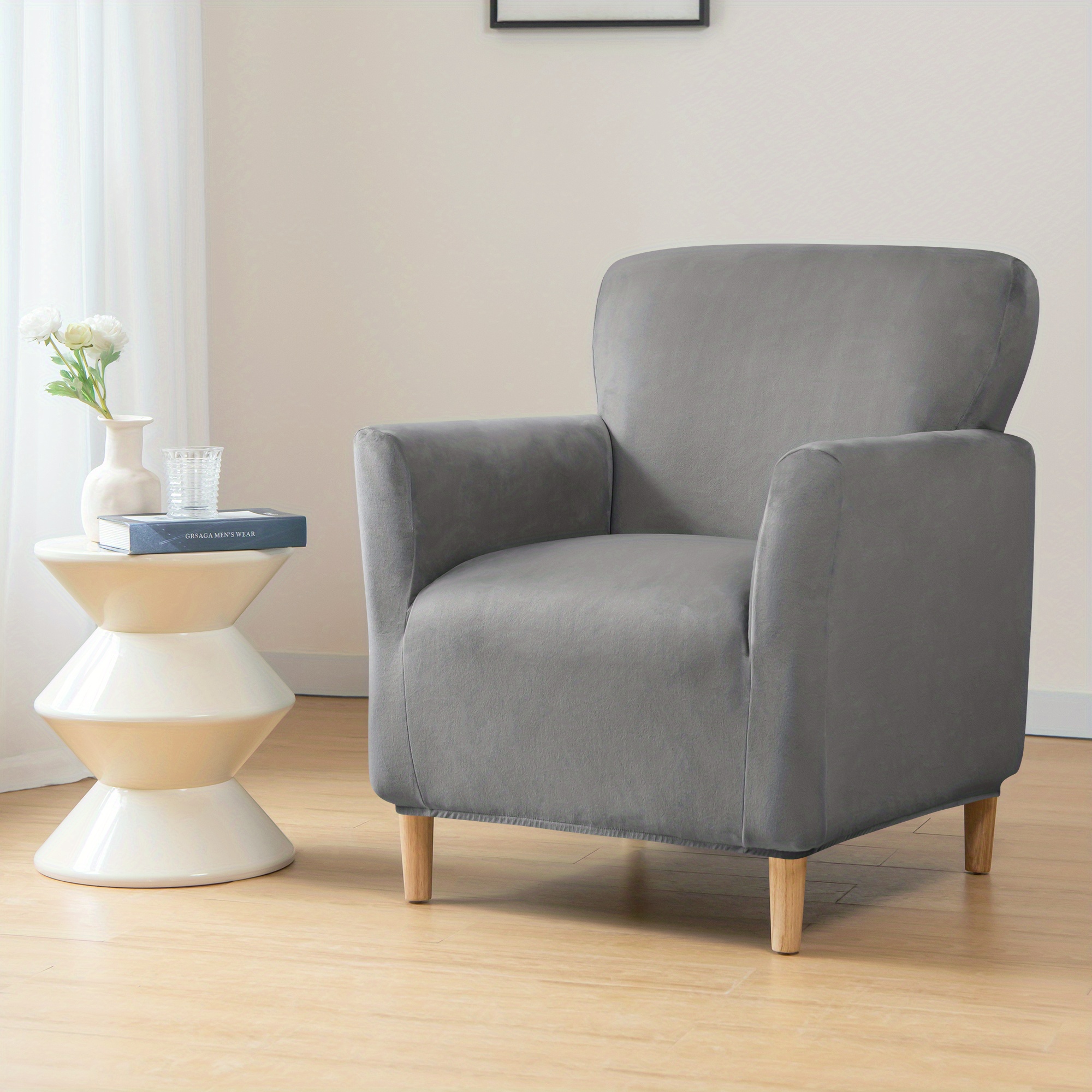 Solid Color Armchair Slipcovers Non slip Cover - Temu