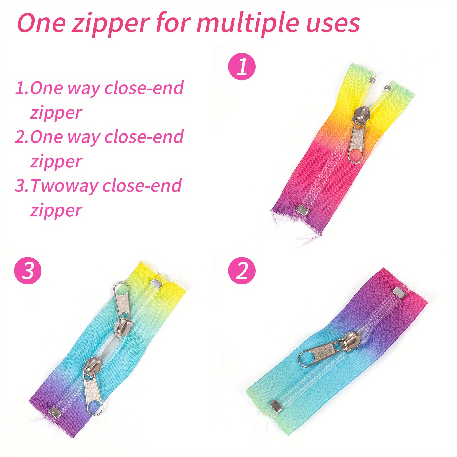 1pc 4 5 meter long color gradient nylon zipper case bag school bag ...