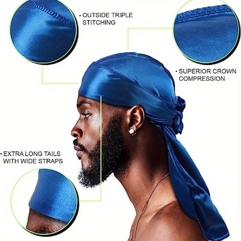 Durag Satin Silky Durag Headscarf Soft Silk Satin - Temu