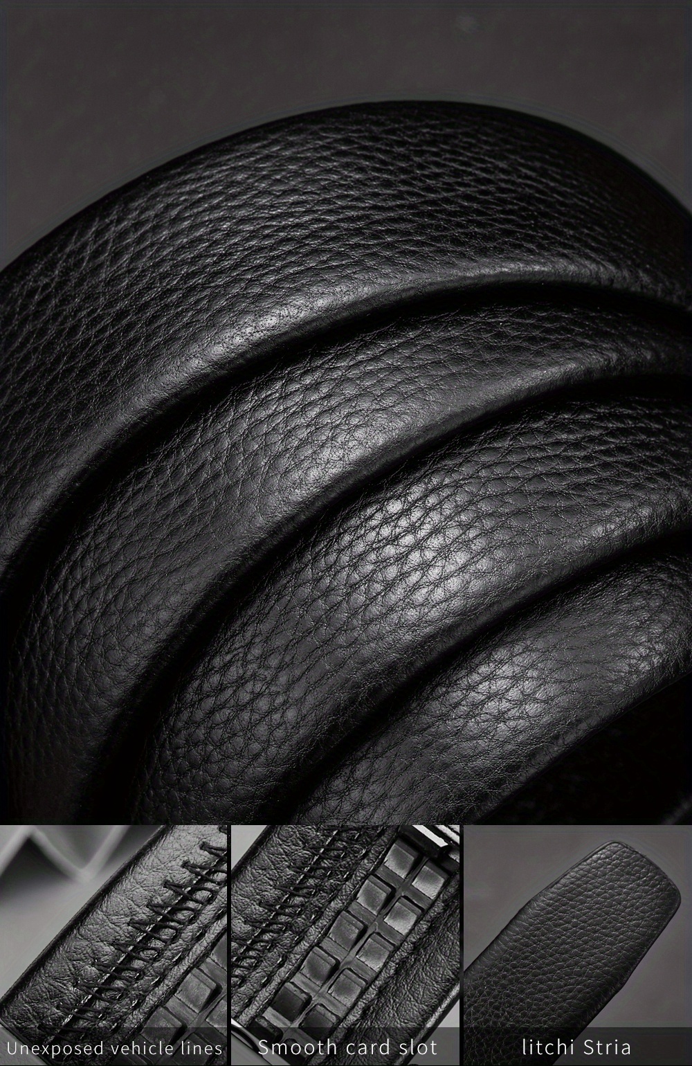 Double Sided Top Layer Cowhide Belt With Automatic Buckle Business ...