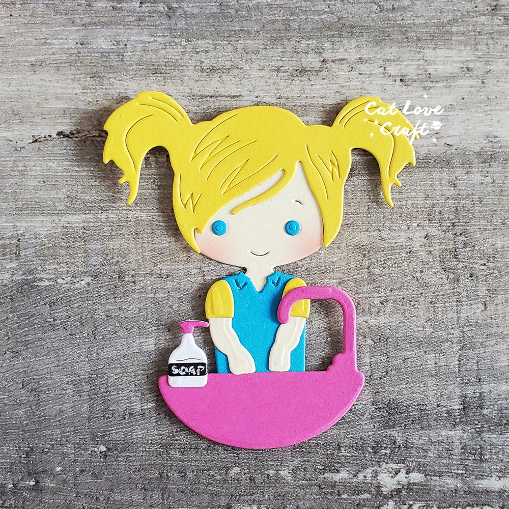 Catlove Hand Washing Boy Girl Metal Cutting Dies - Temu United