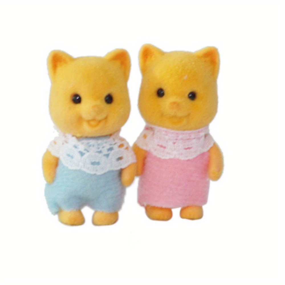 1:12 Mini Flocking Animal Family Rabbit Tiger Bunny Cat - Temu