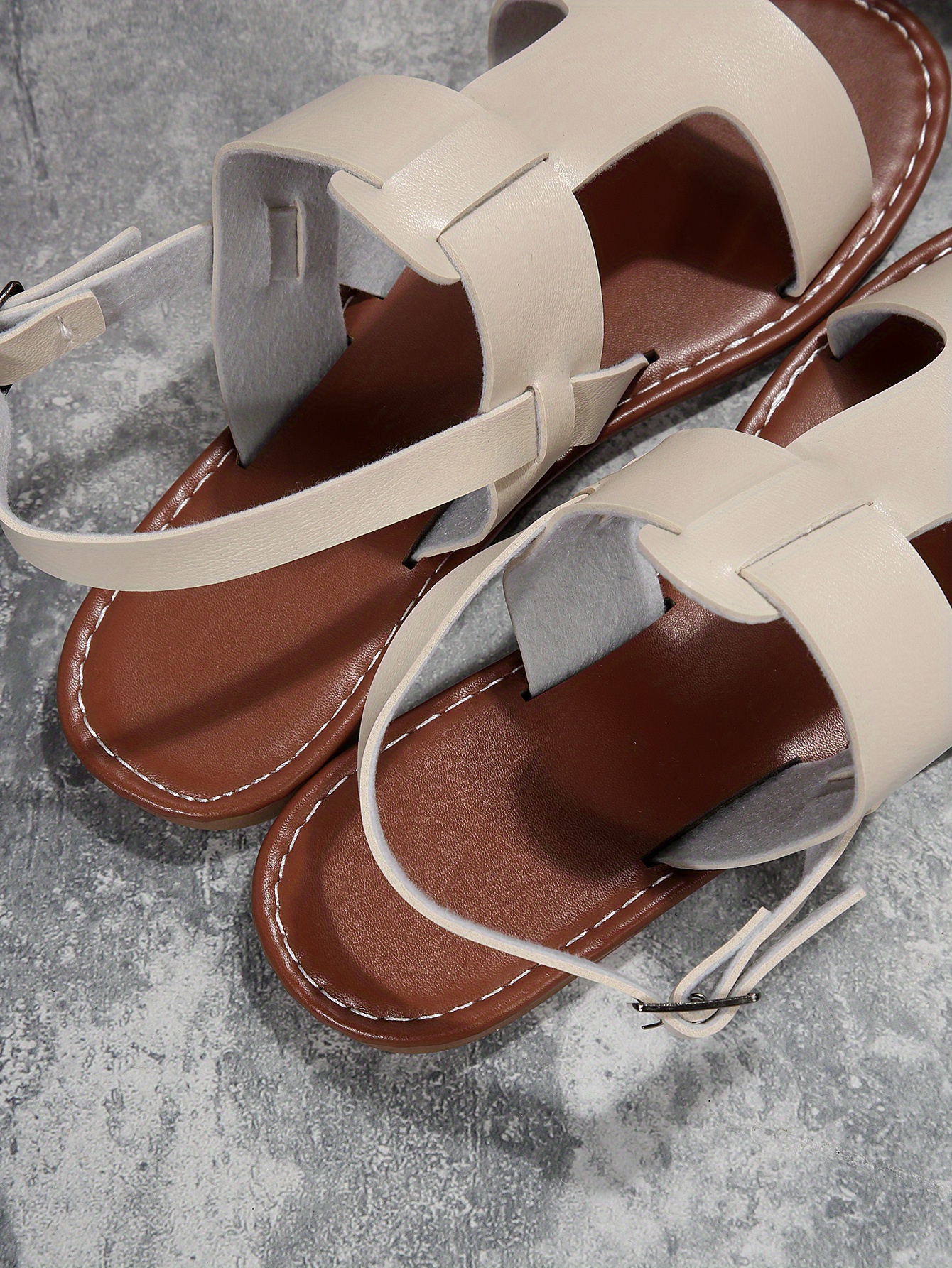 Dame sandaler med udskæring afslappet spændestrop - Temu Denmark